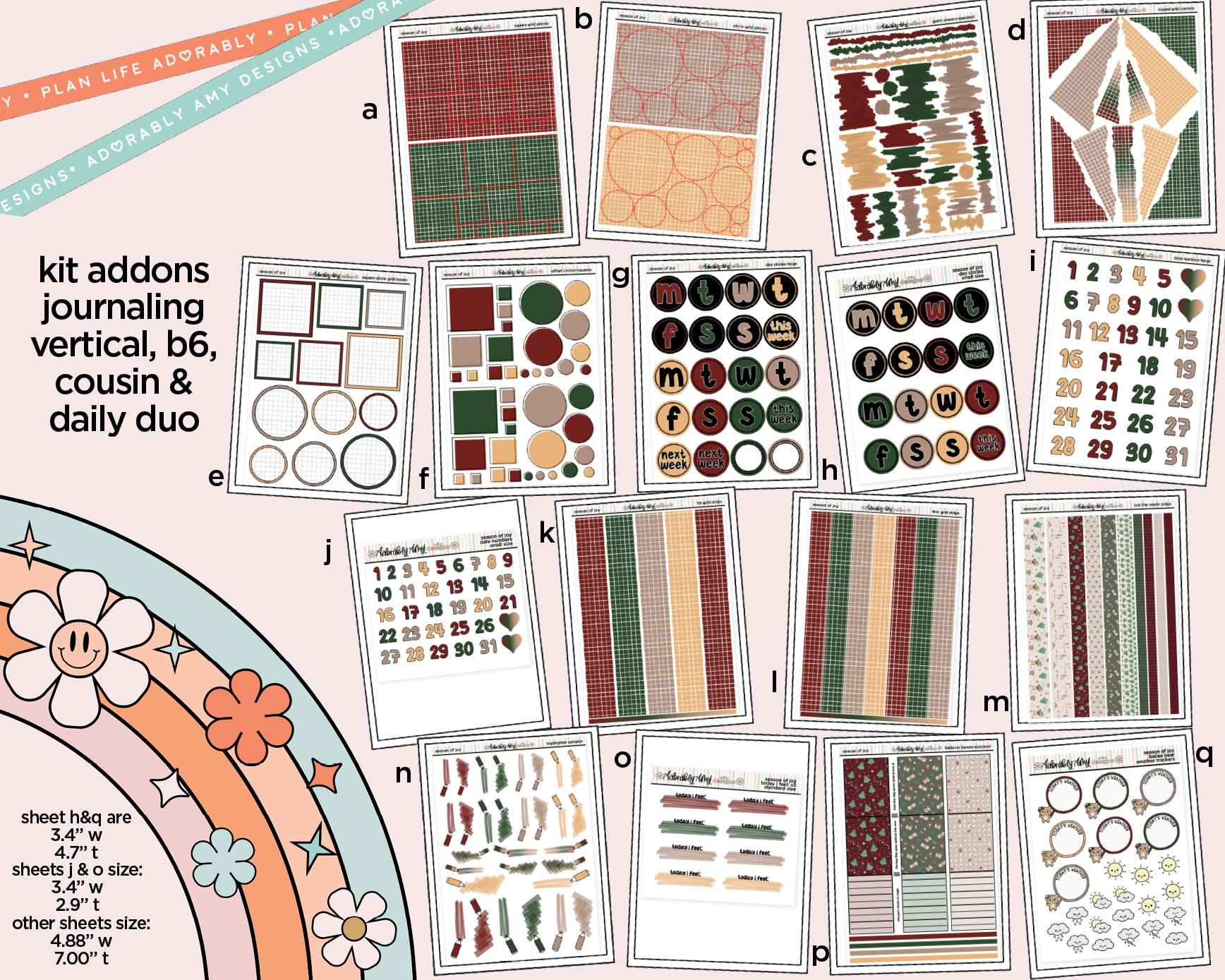 Season of Joy Weekly Kit Addons - All Sizes - Strips, Smears and More ...